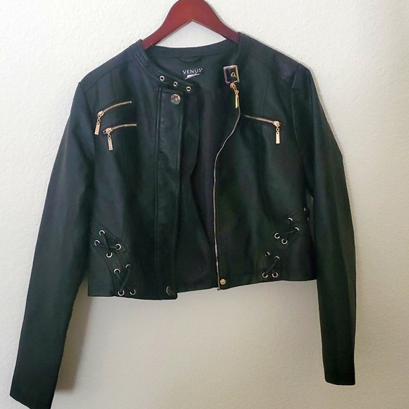 VENUS | Jackets & Coats | Venus Leather Crop Jacket Nwot | Poshmark